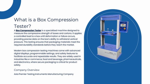 Box Compression Tester: Standards, Specifications & Packaging Strength ...