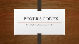 Boxer Codex Summarized Analysis | PPTX