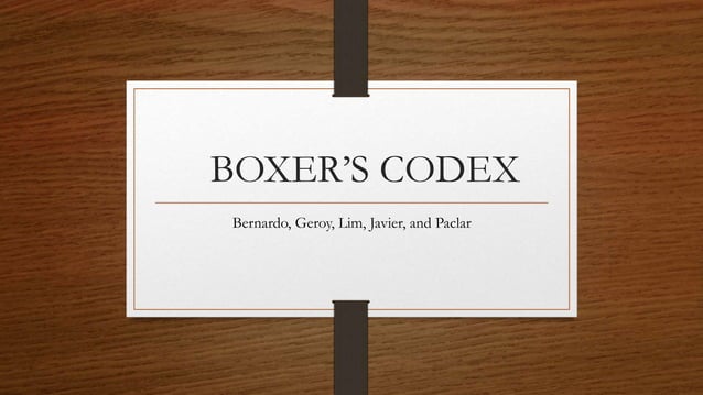 Boxer Codex Summarized Analysis | PPTX