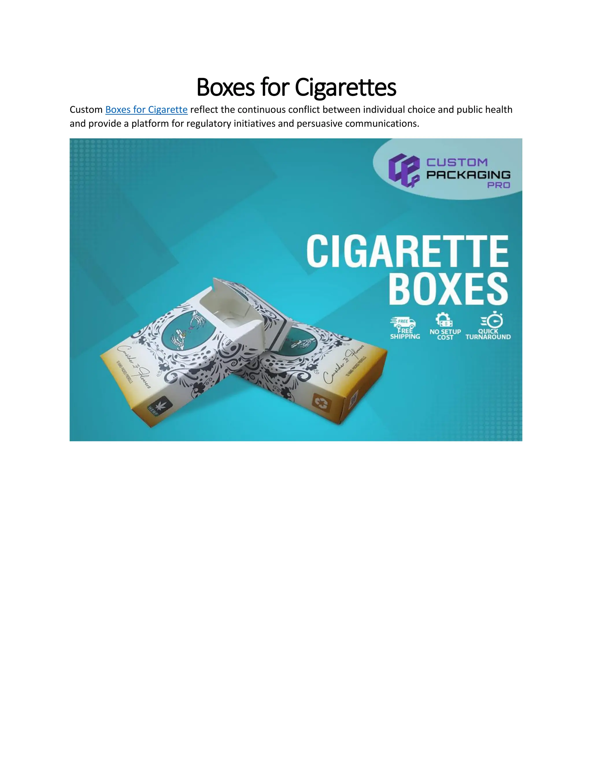 Boxes For Cigarettes - Custom Cigarette Boxes | PDF