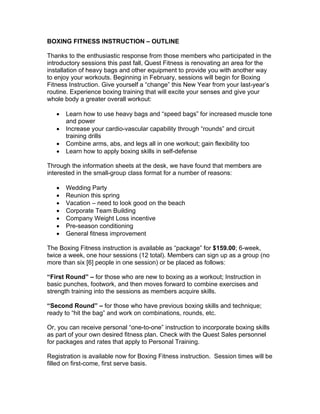 Boxing fitness instruction | PDF
