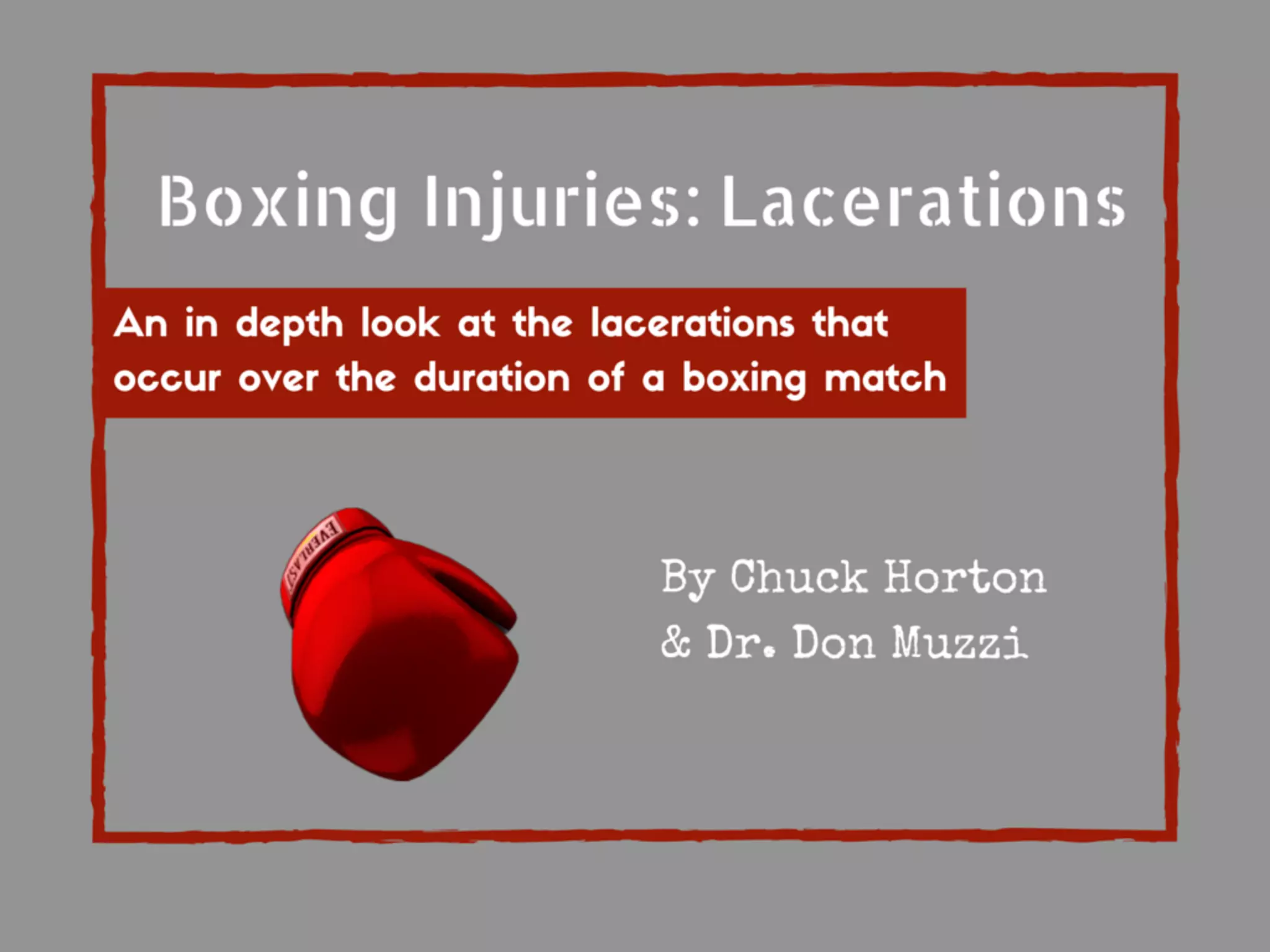 Boxing Injuries: Lacerations | PDF