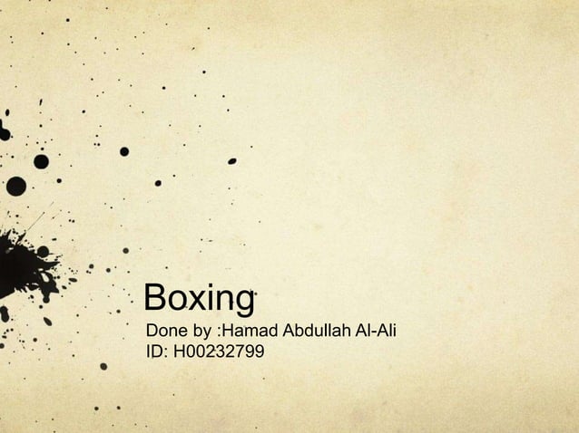 Boxing presentation | PPTX