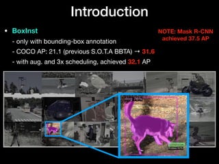 [Review] BoxInst: High-Performance Instance Segmentation with Box Annotations (CVPR2021) | PDF
