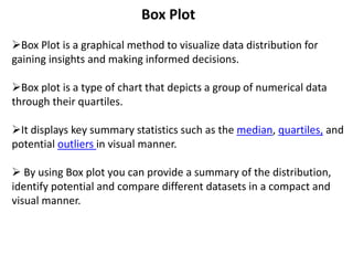 visual representation with BOX PLOT,BAR PLOTS | PPTX