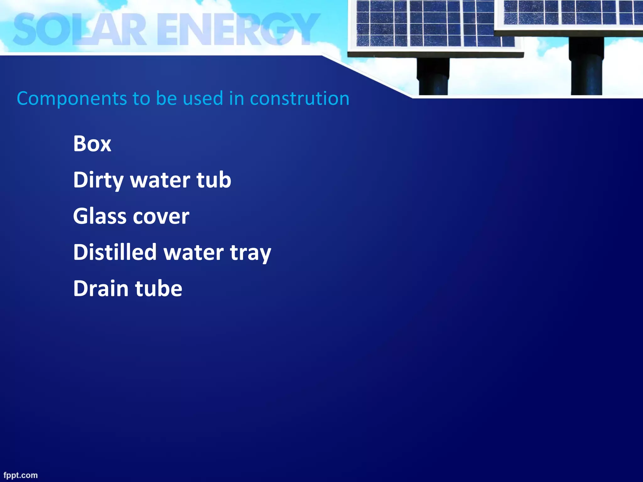 Box solar distillation system | PPT