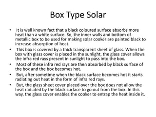 Box Type Solar Cooker | PPTX