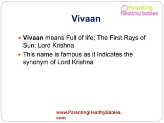 Hindu Baby Boy Names That Will Never Go Out of Style! | PPTX