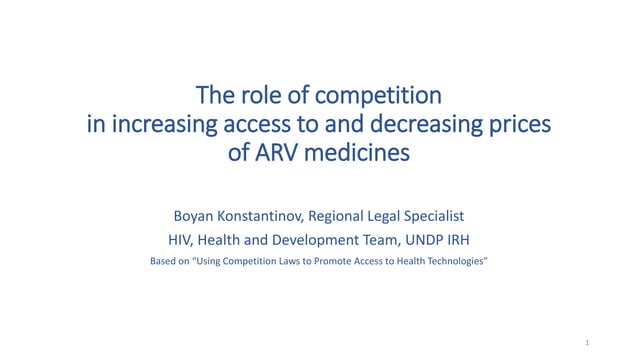 The role of competition in increasing access to and decreasing prices ...