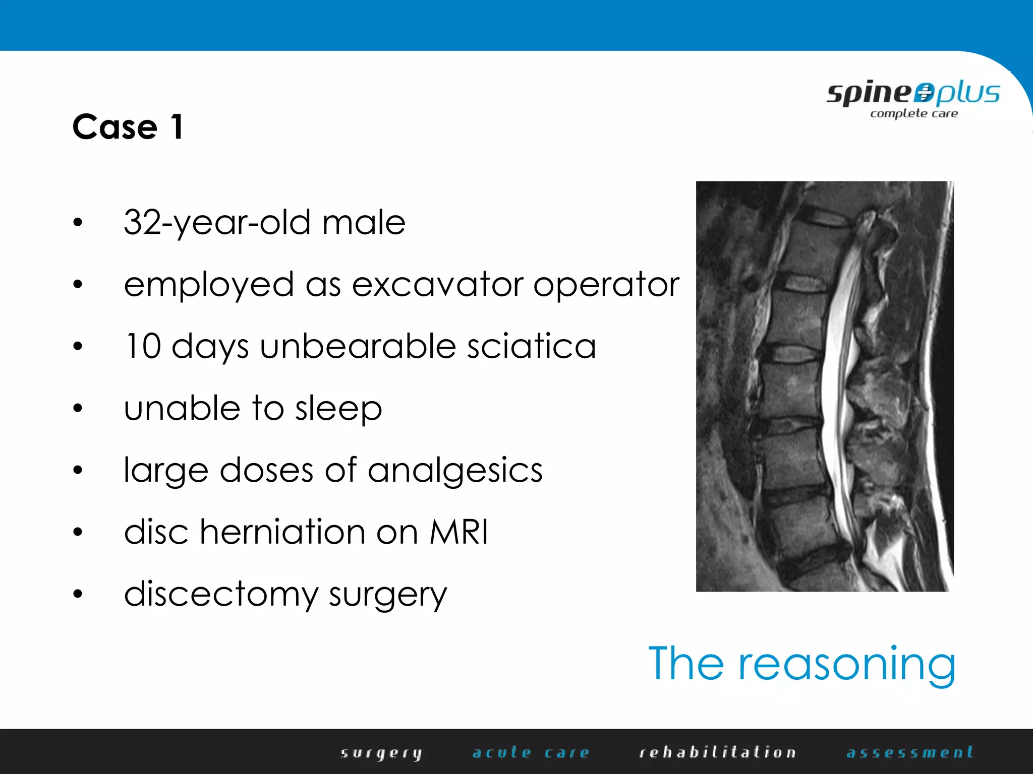 Accelerated rehabilitation after lumbar discectomy | PPT