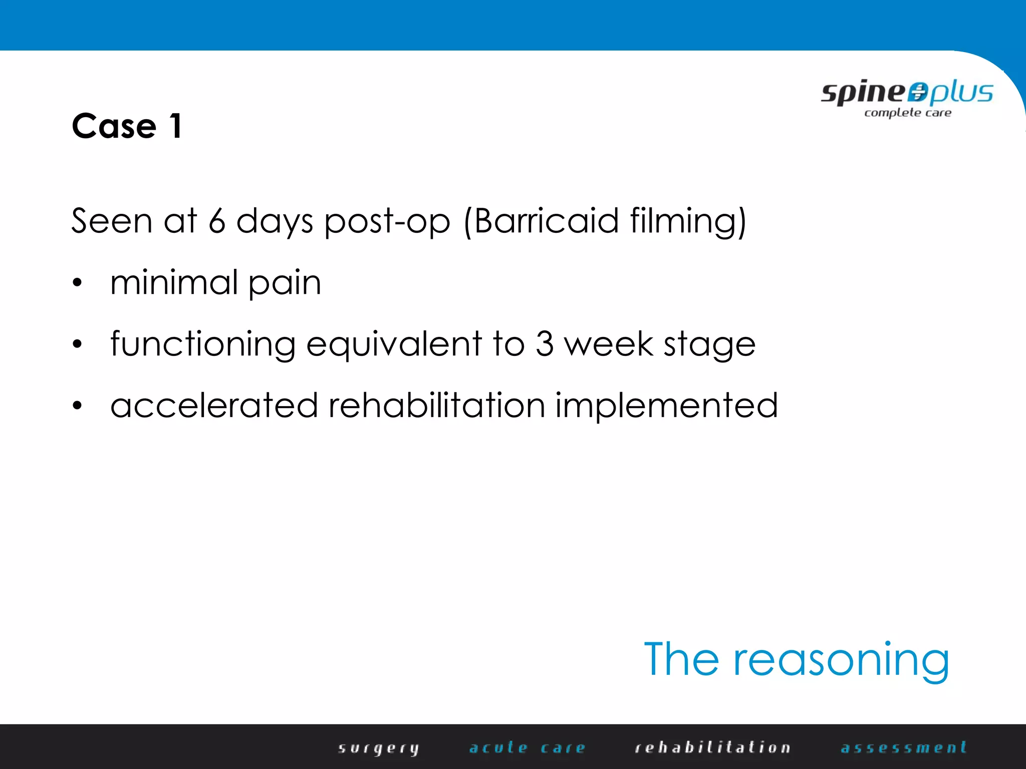 Accelerated rehabilitation after lumbar discectomy | PPT