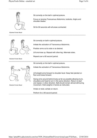 Core Stability Programme | PDF