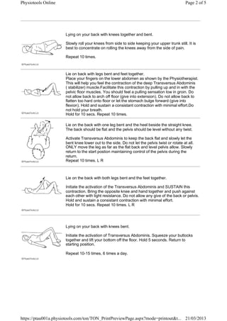 Initial Post Discectomy Programme | PDF | Physical Therapy | Wellness