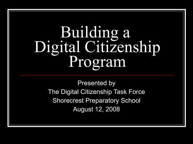 Digital Citizenship overview | PPT | Education