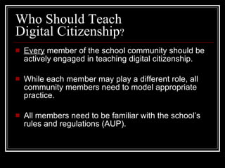 Digital Citizenship overview | PPT | Education