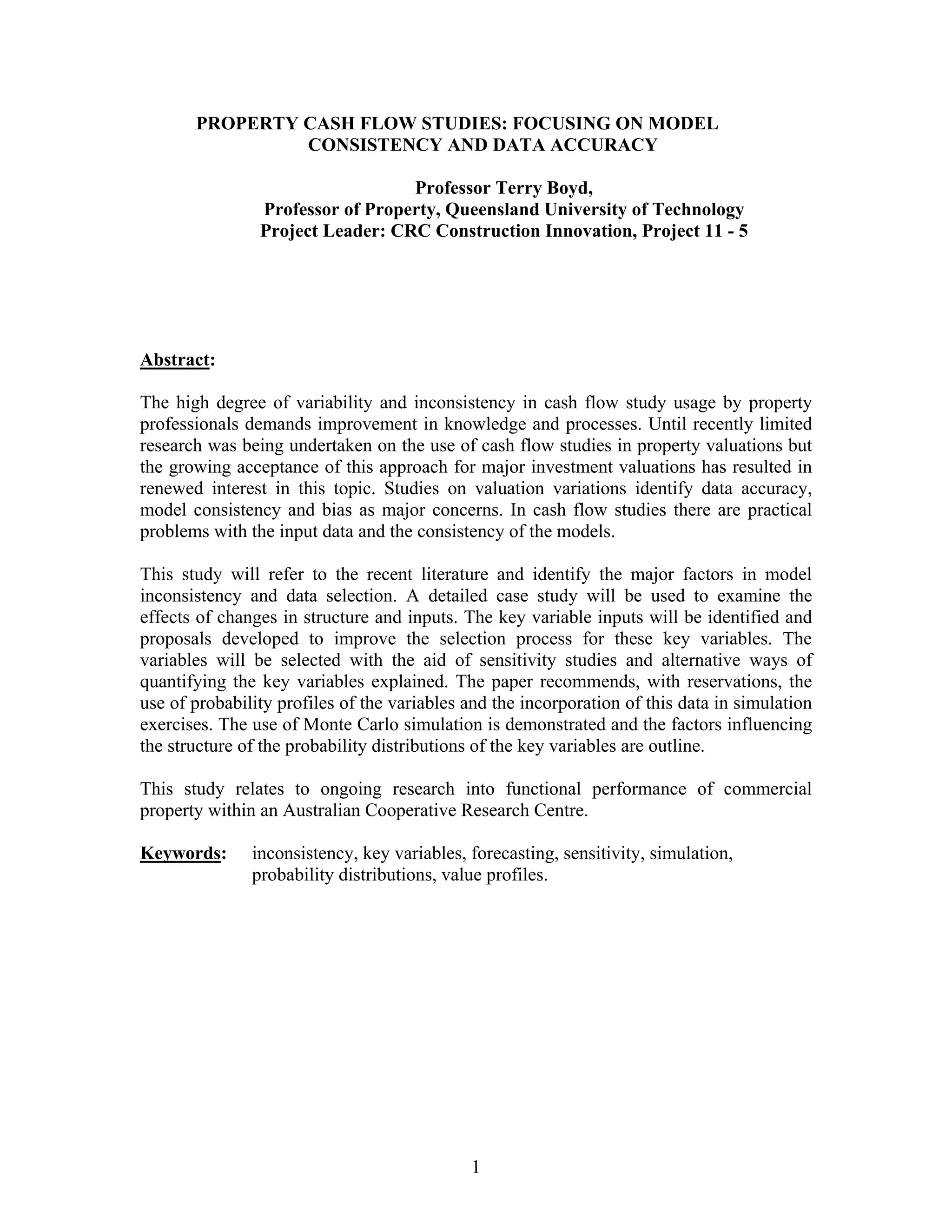 Boyd property cash_flow_studies_focusing_on_model_consistency_and_data ...