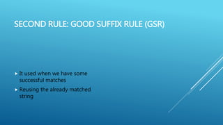 Boyer–Moore string search algorithm | PPTX