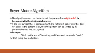 Boyer moore algorithm | PPTX