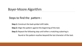 Boyer moore algorithm | PPTX