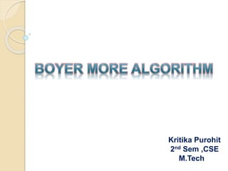 Boyer more algorithm | PPTX