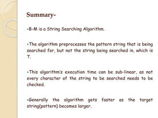 Boyer more algorithm | PPTX
