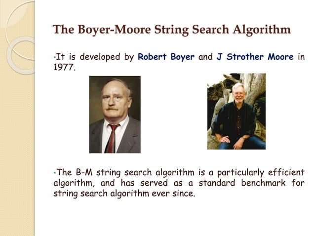 Boyer more algorithm | PPTX | Programming Languages | Computing
