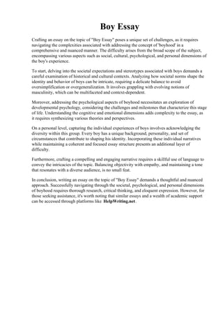 Boy Essay | PDF