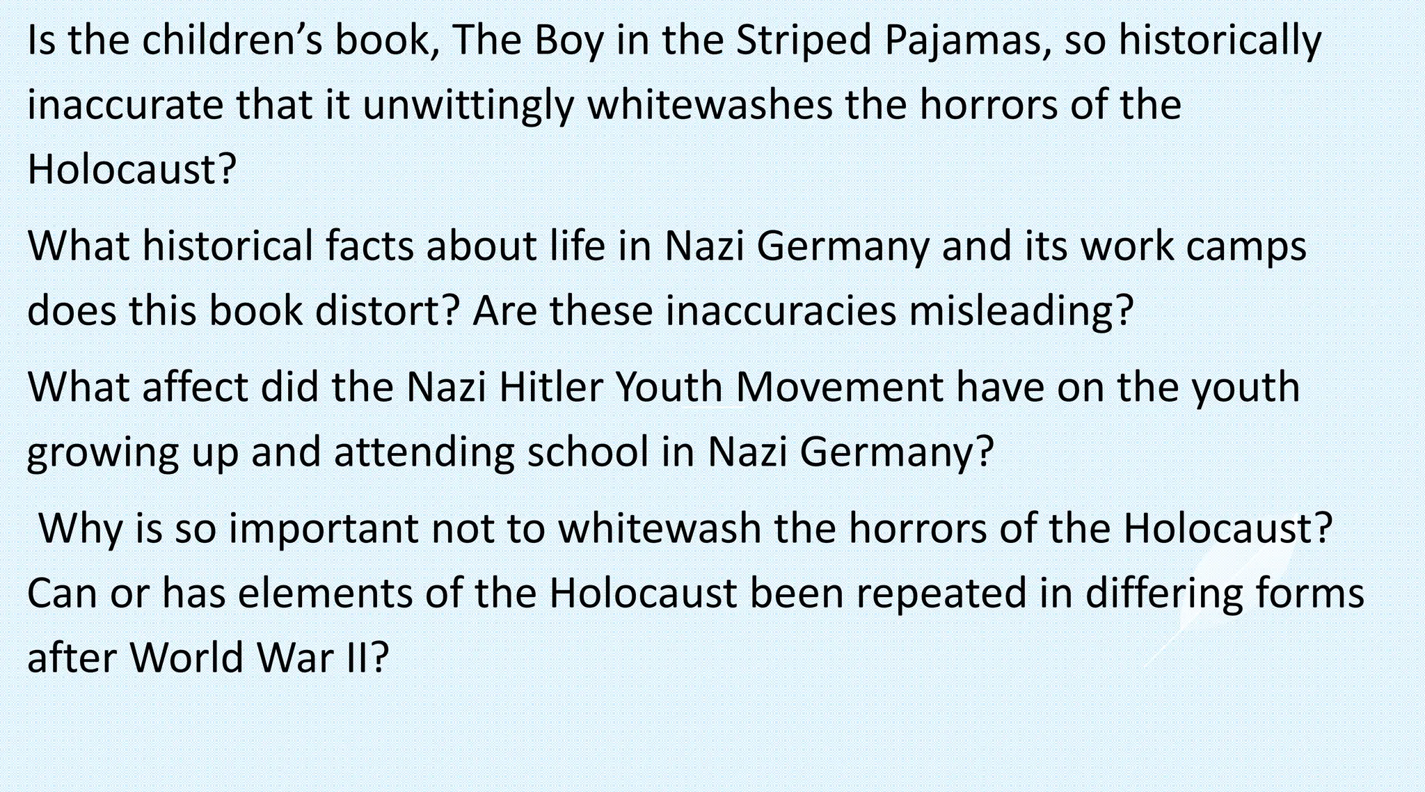The Boy in the Striped Pajamas: Does This Children’s Book Whitewash the ...