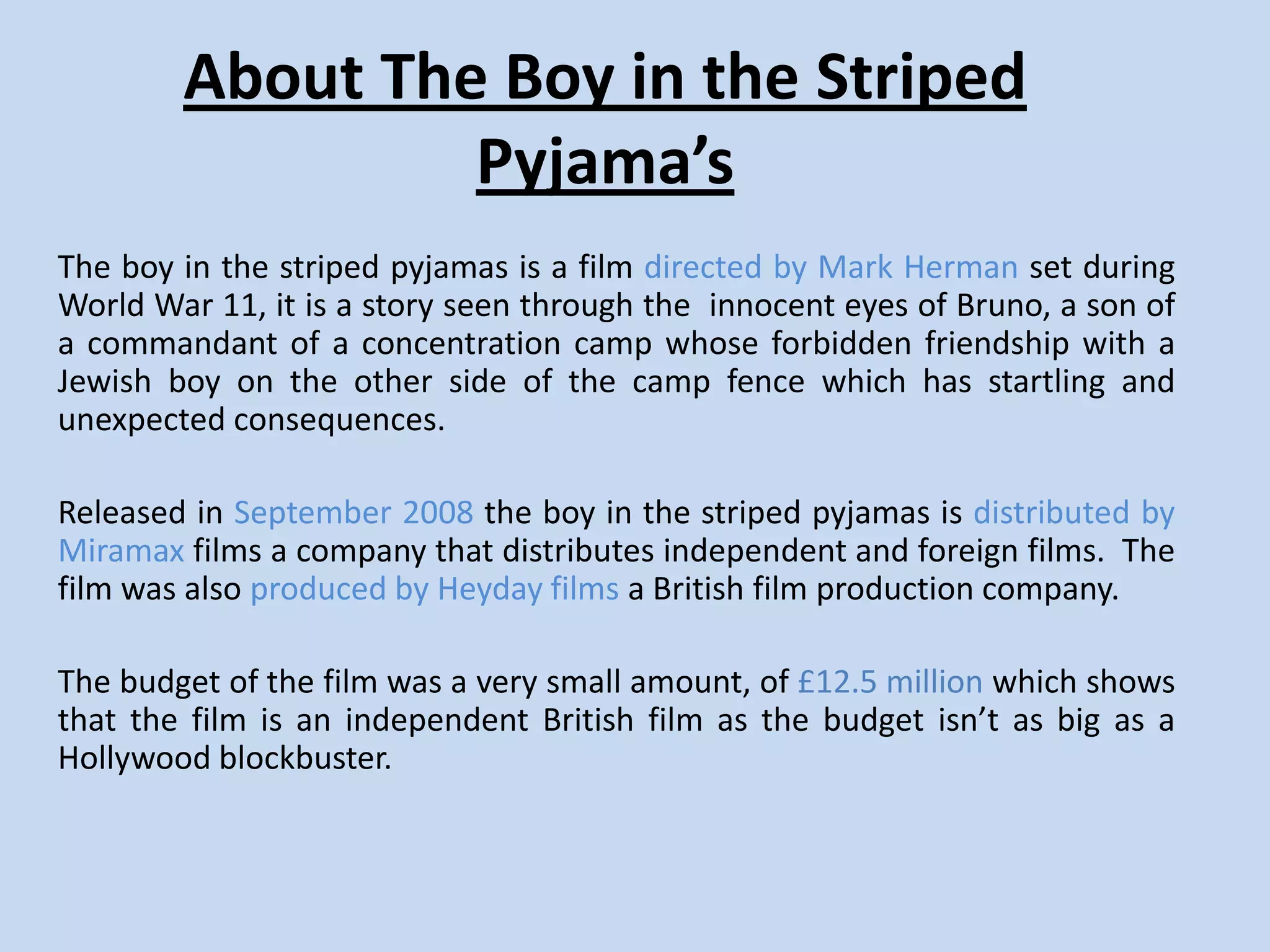 the boy in the striped pyjamas | PPTX