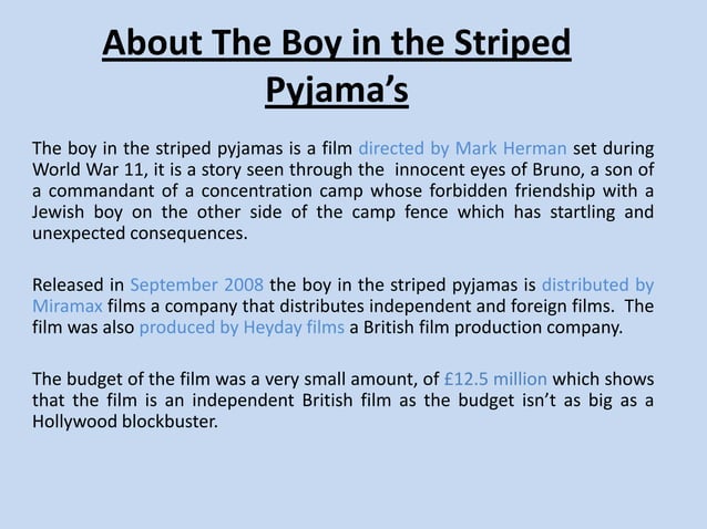 the boy in the striped pyjamas | PPTX