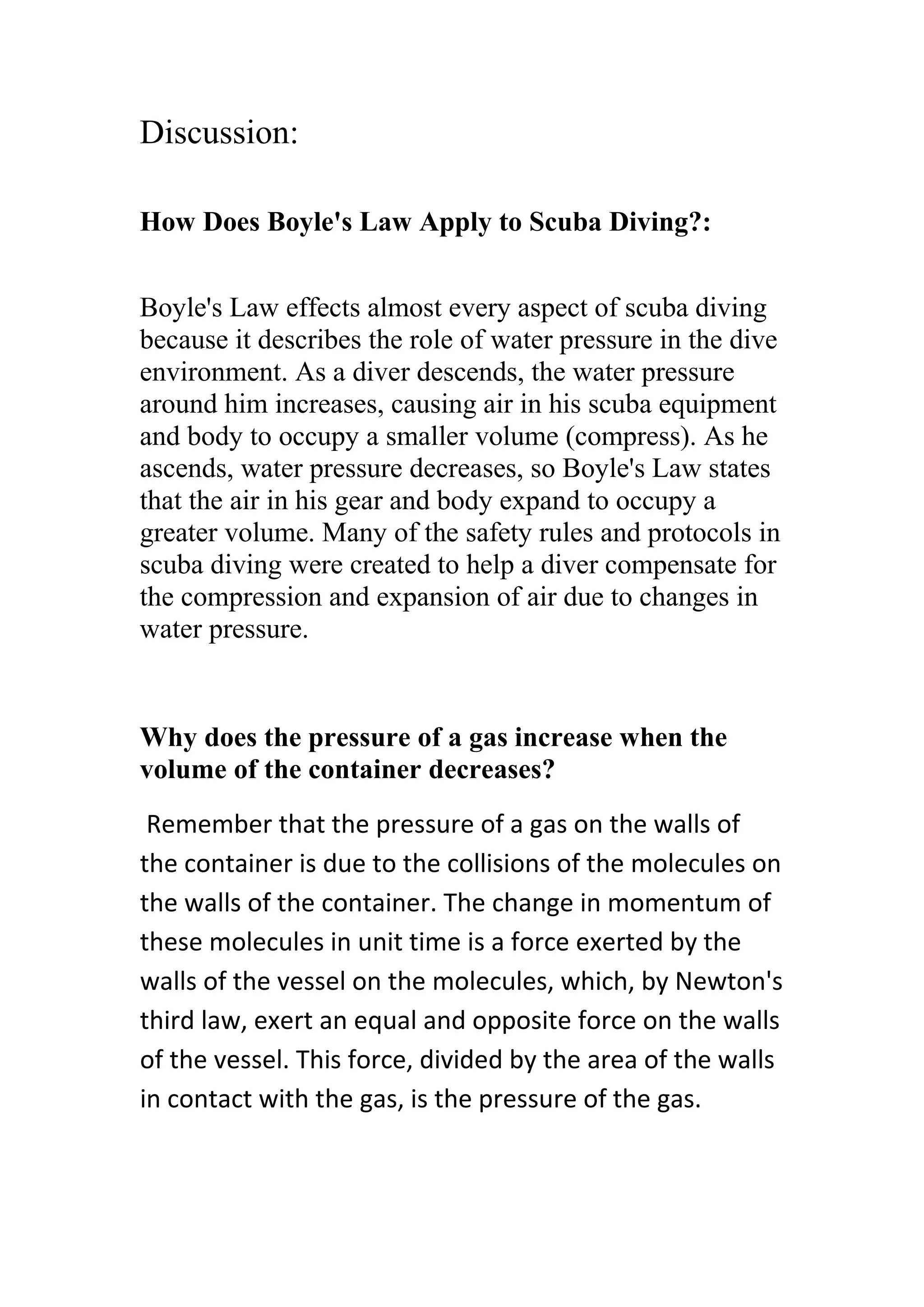 Boyles law (compresion) (relation between pressure & volume) | PDF ...