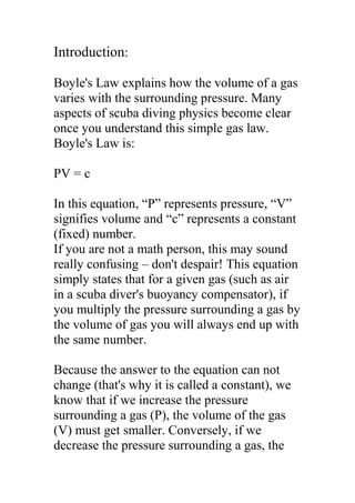 Boyles law (compresion) (relation between pressure & volume) | PDF ...