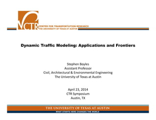 Dynamic Traffic Modeling | PDF