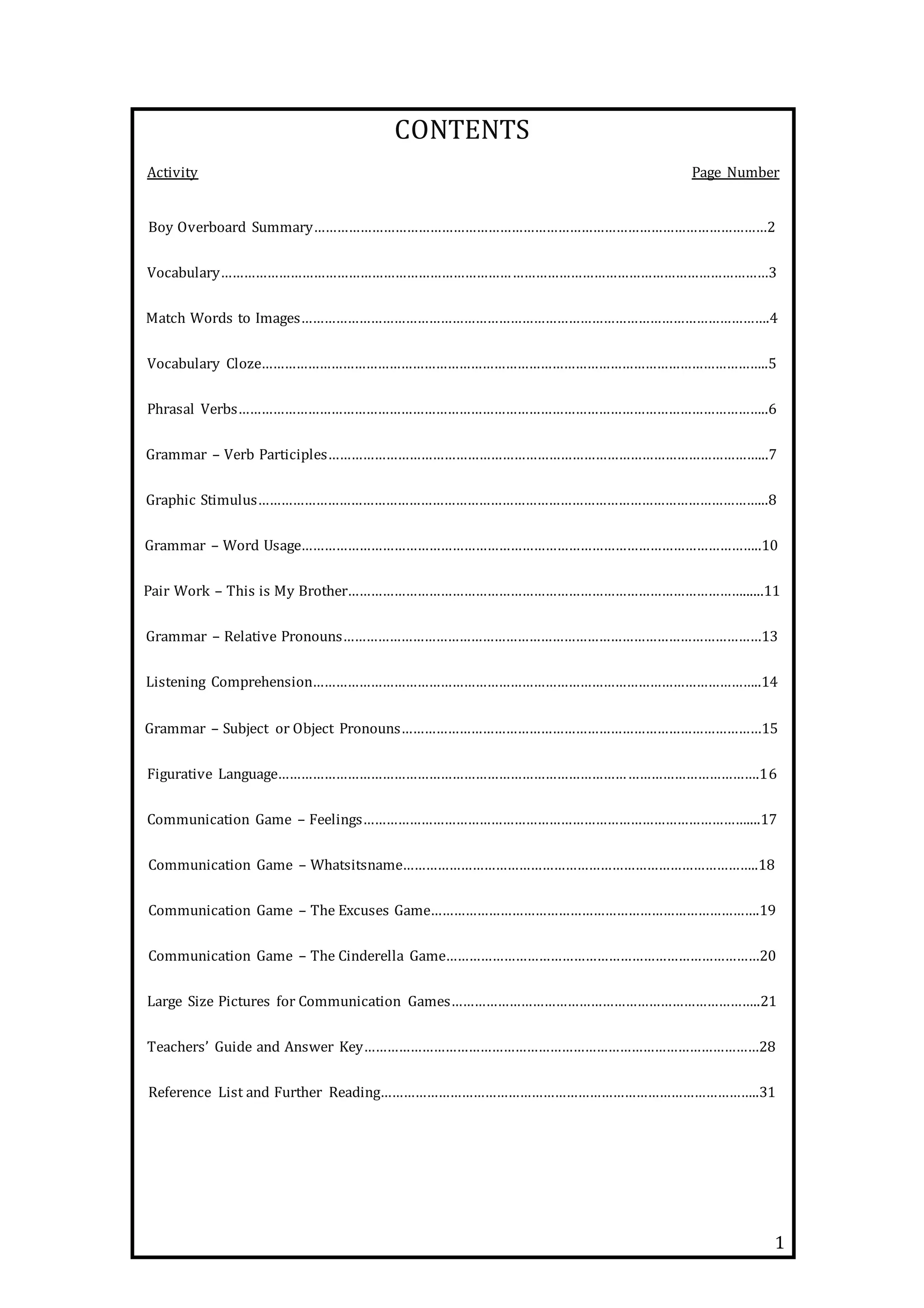 Boy Overboard EAL Booklet | DOCX