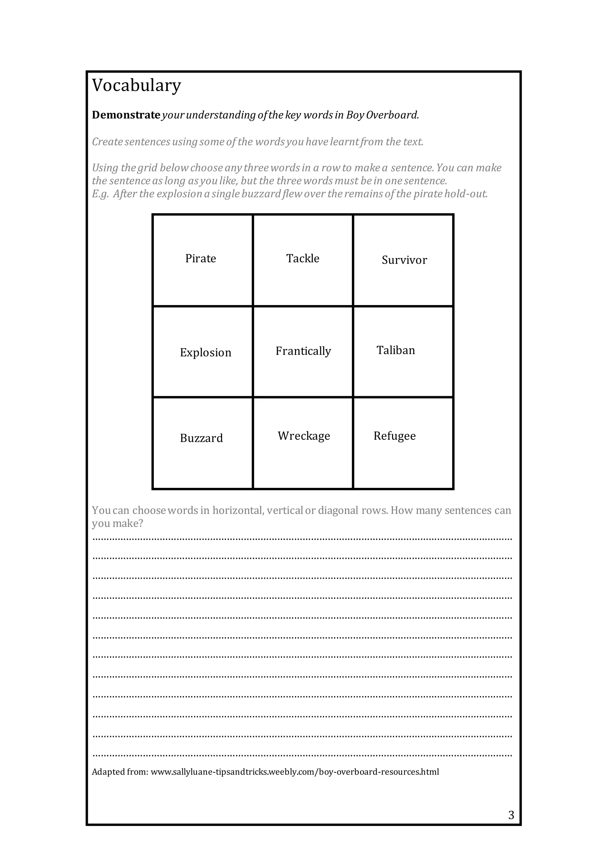 Boy Overboard EAL Booklet | DOCX