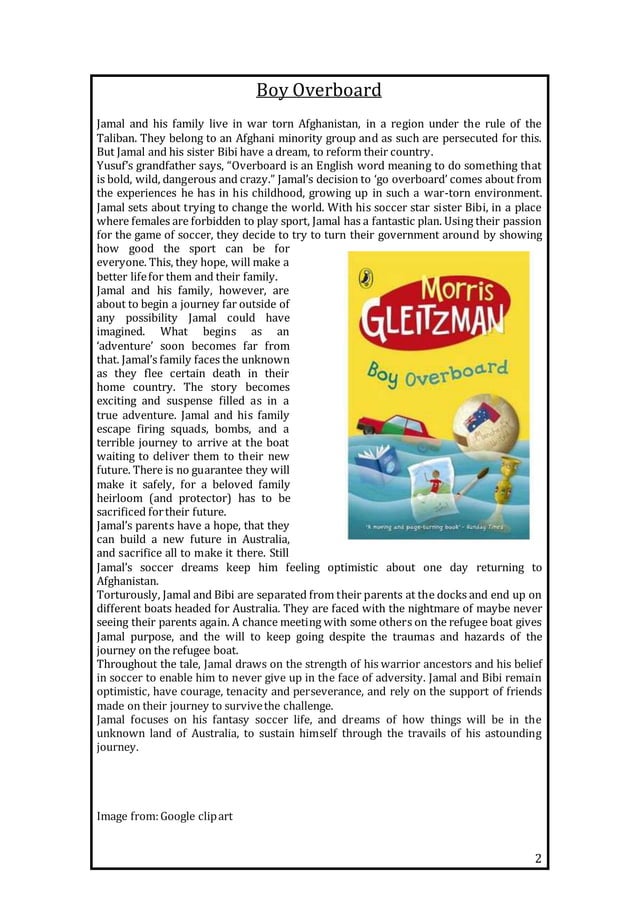 Boy Overboard EAL Booklet | DOCX | Sports