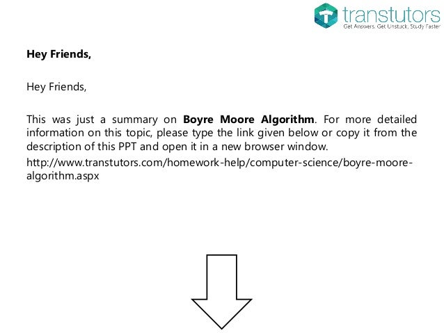Boyre Moore Algorithm | Computer Science