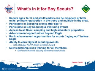 Venturing: Extending the Boy Scout Troop | PPT