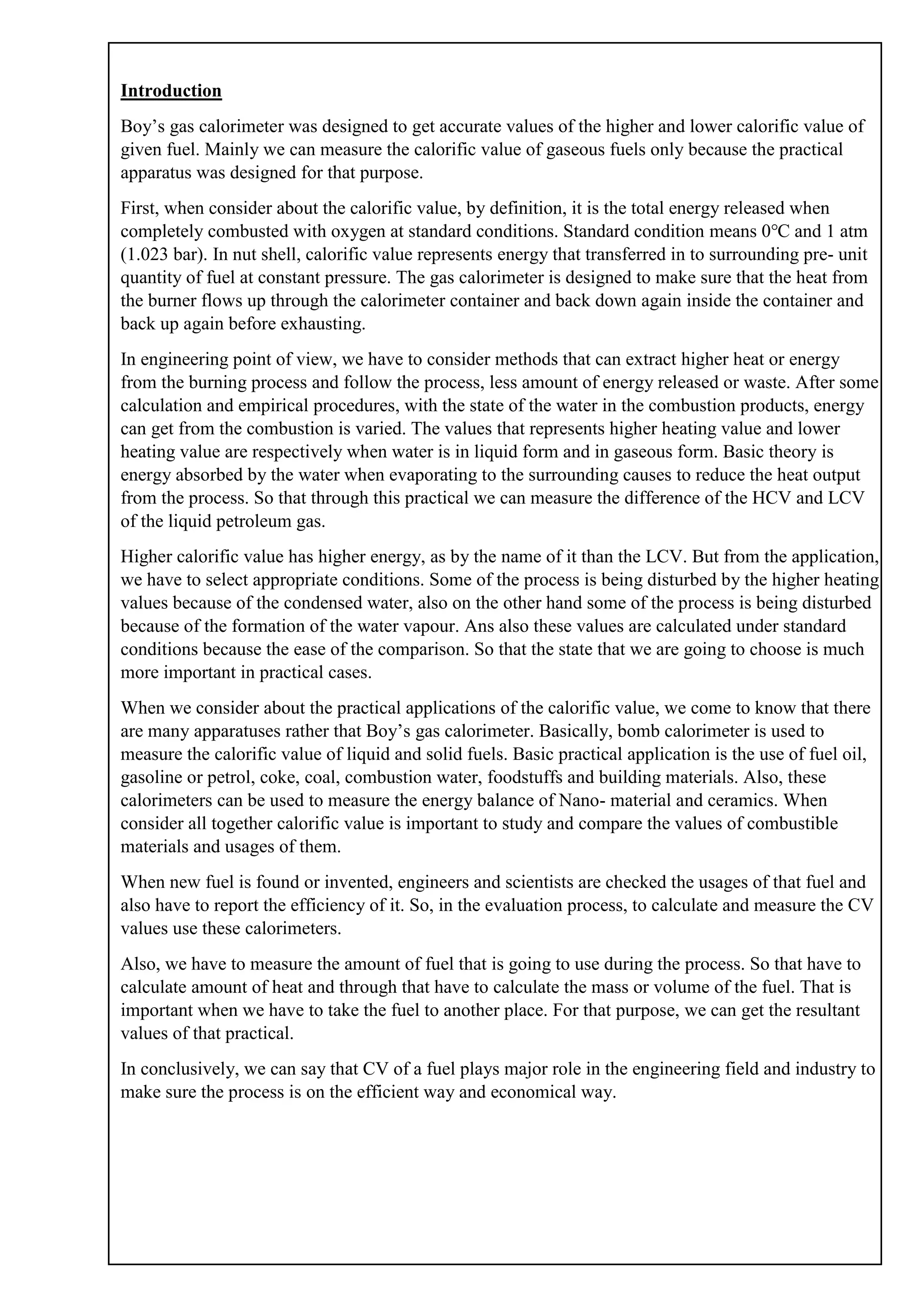 Boy's gas calorimeter | PDF