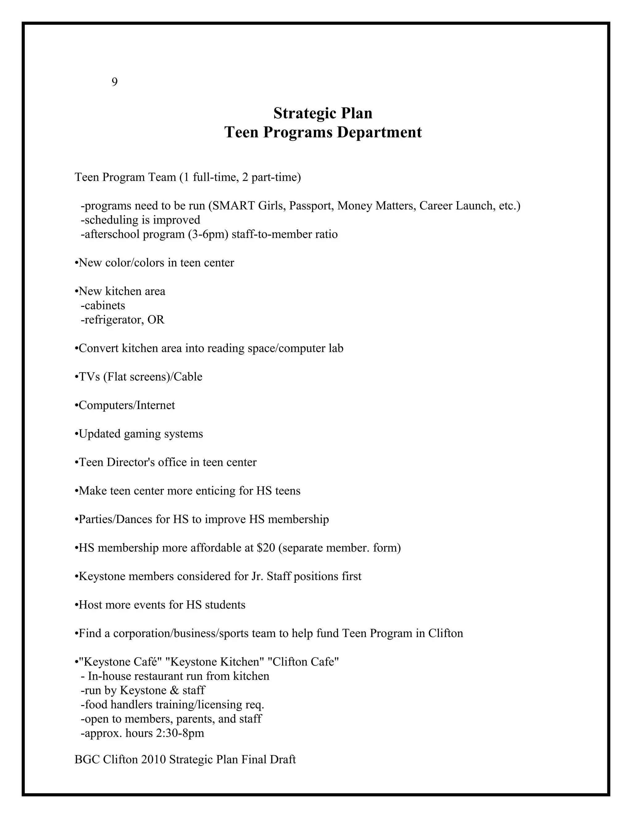 Boys & Girls Club Strategic Plan 2010 13 | DOC