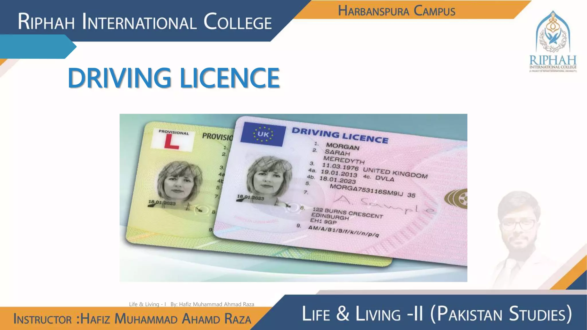 DRIVING LICENSE AND WEAPON LICENSE PRESENTATION PAK STUDY | PPT