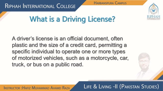 DRIVING LICENSE AND WEAPON LICENSE PRESENTATION PAK STUDY | PPT