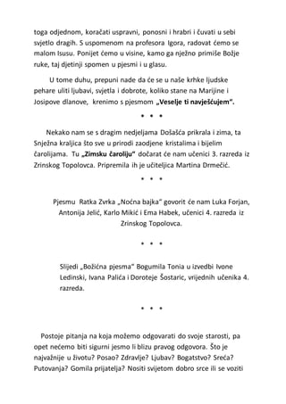 Bozicna priredba u Zrinskom Topolovcu | DOCX