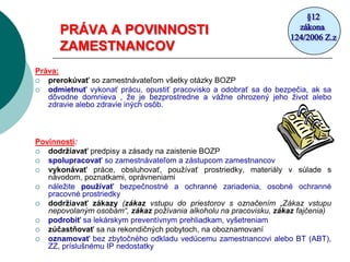 Bozp školenie zamestnancov nove | PPTX
