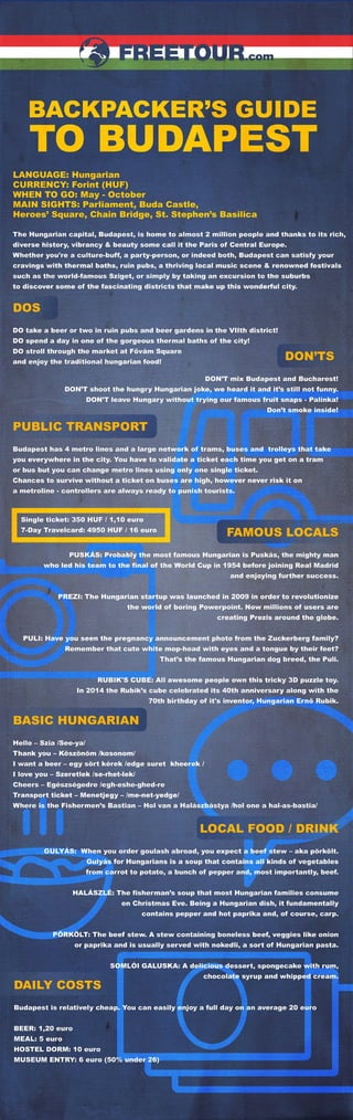 Infographic: Backpacker’s guide to Budapest | PDF