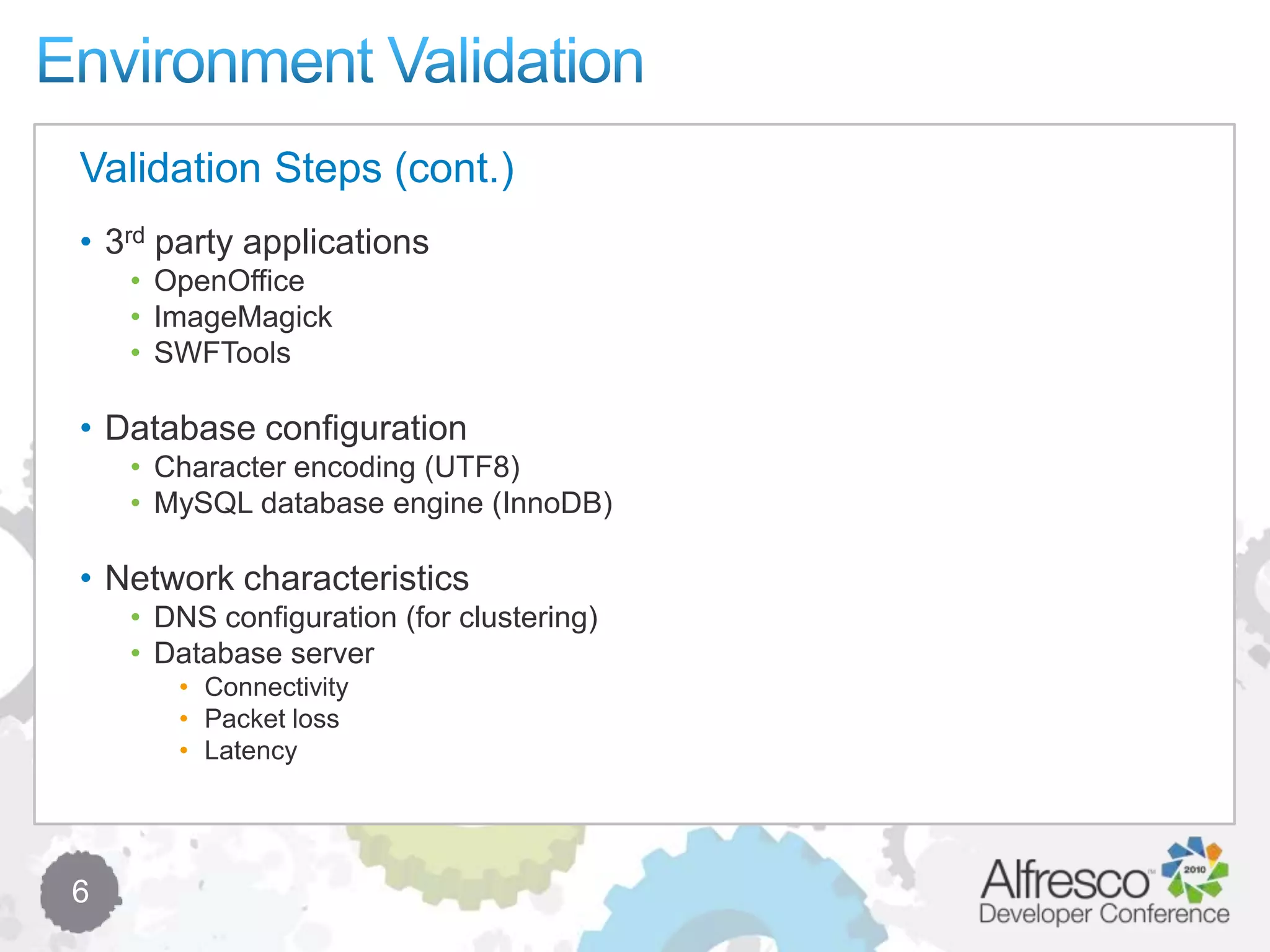 Alfresco Environment Validation and "Day Zero" Configuration | PPTX | Operating Systems ...