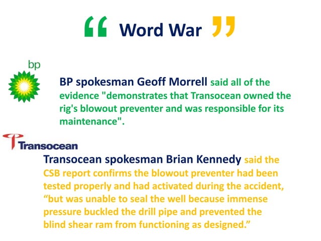 BP-Deepwater horizon-Macondo-Gulf Of Mexico Oil Spill | PPTX