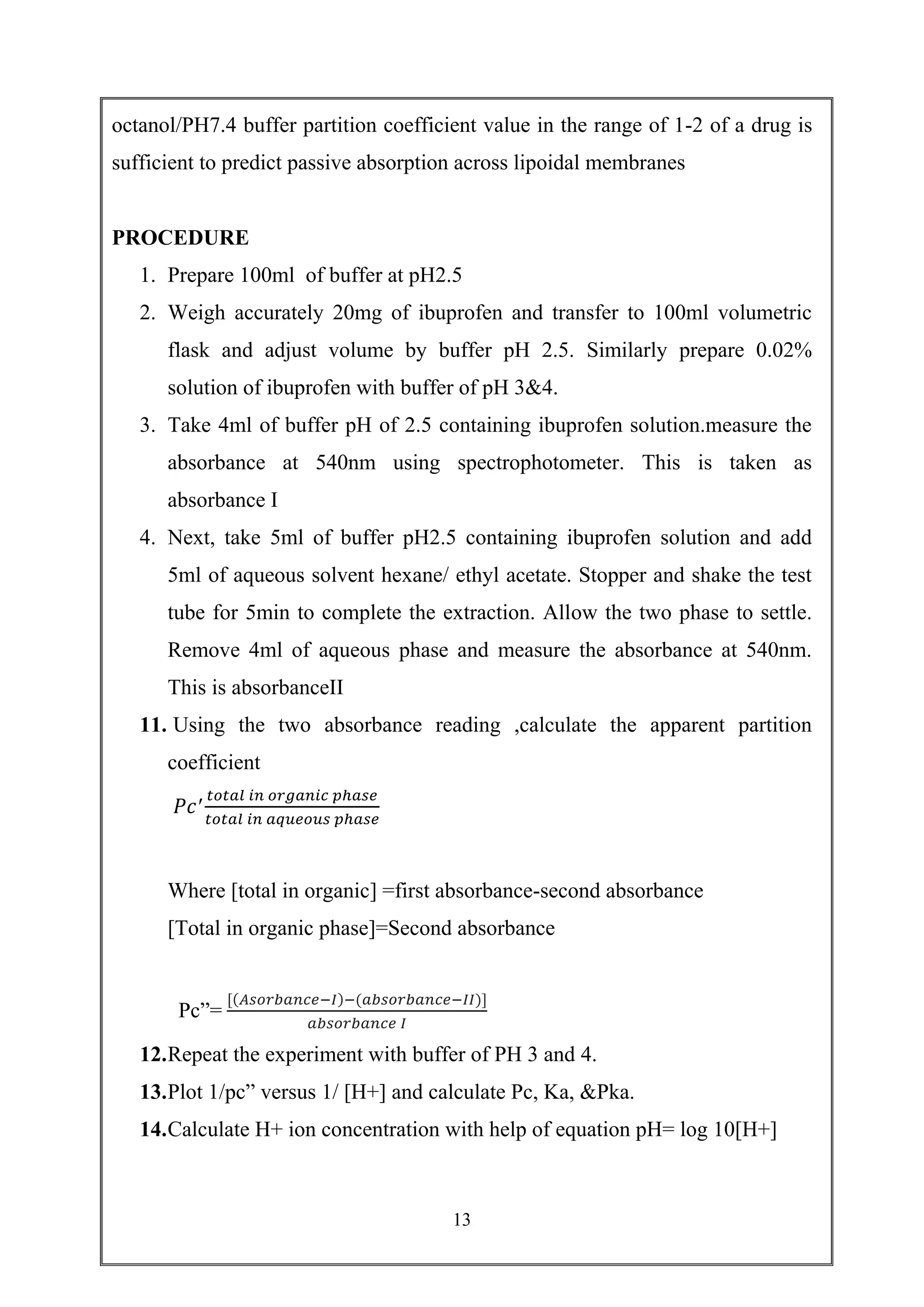 Biopharmaceutics and Pharmacokinetics Practical Manual | PDF