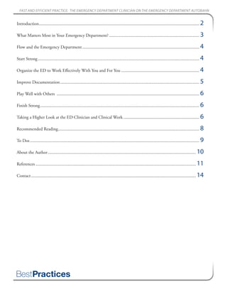 Fast and Efficient Practice: The Emergency Department Clinician on the ...