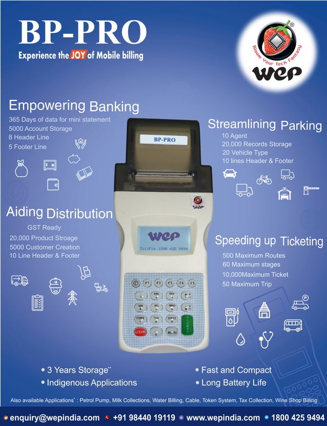 WeP BP-PRO Handheld Thermal Billing Printer | PDF | Computer ...